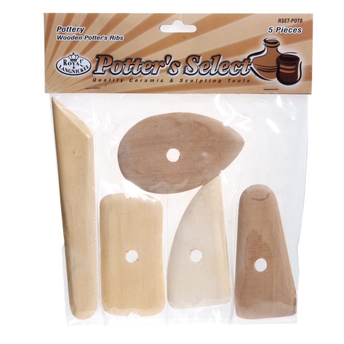 5 Piece Wooden Potters Ribs – Hot Clay